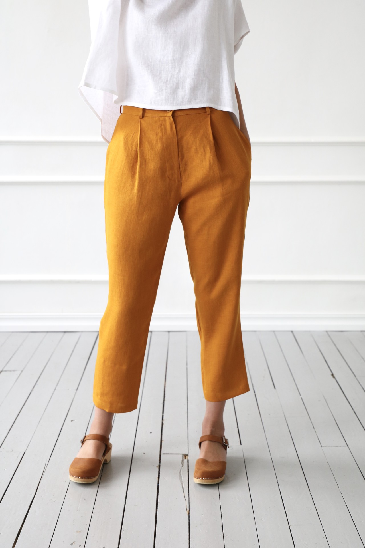 Classic cropped linen pants – OffOn