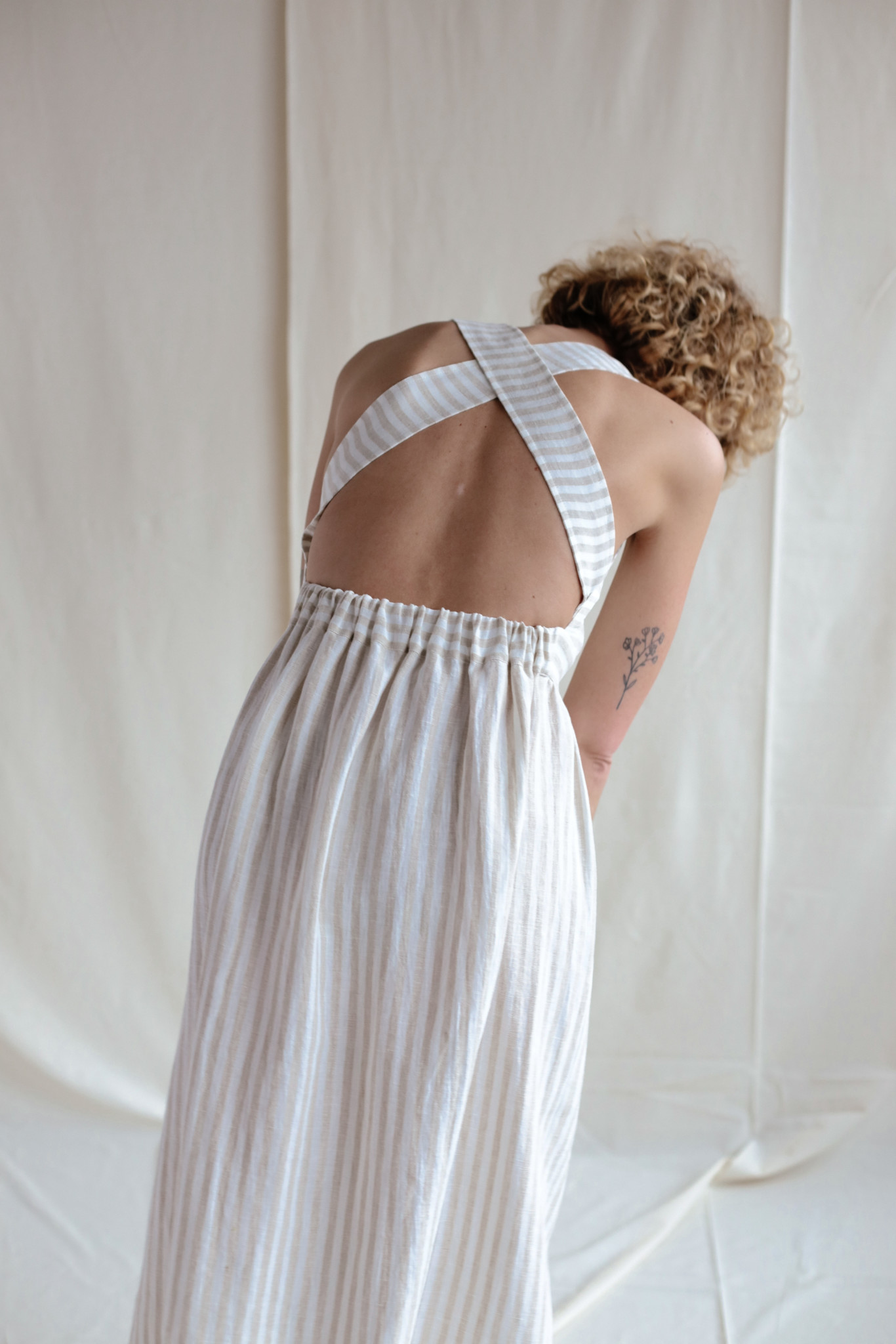 Striped Linen Apron Dress – OffOn