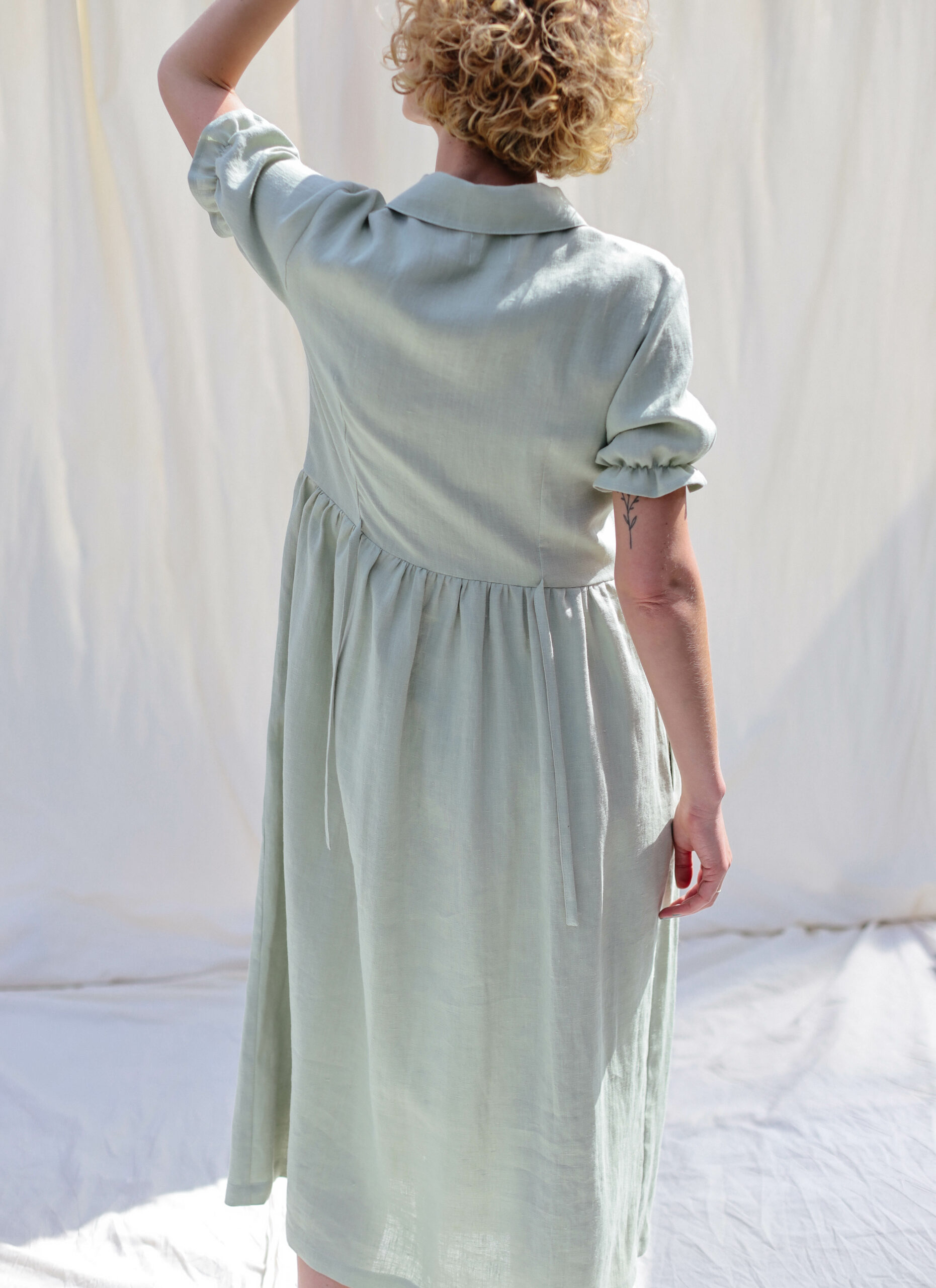 Linen button through dress MAY – OffOn