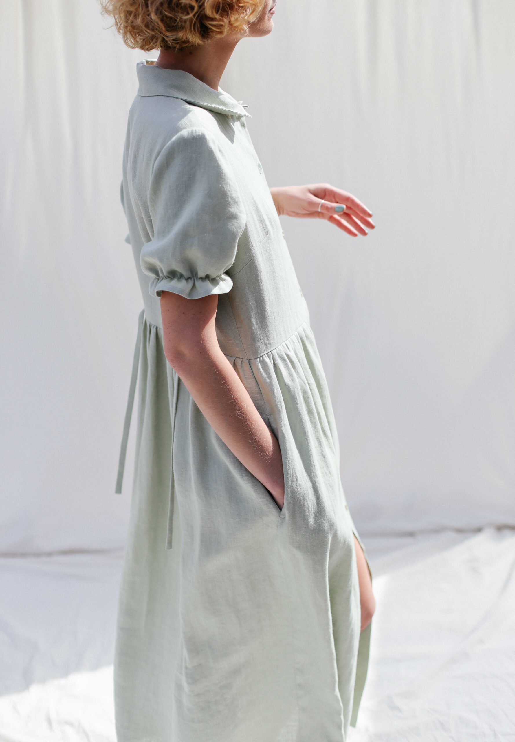 Linen button through dress MAY – OffOn