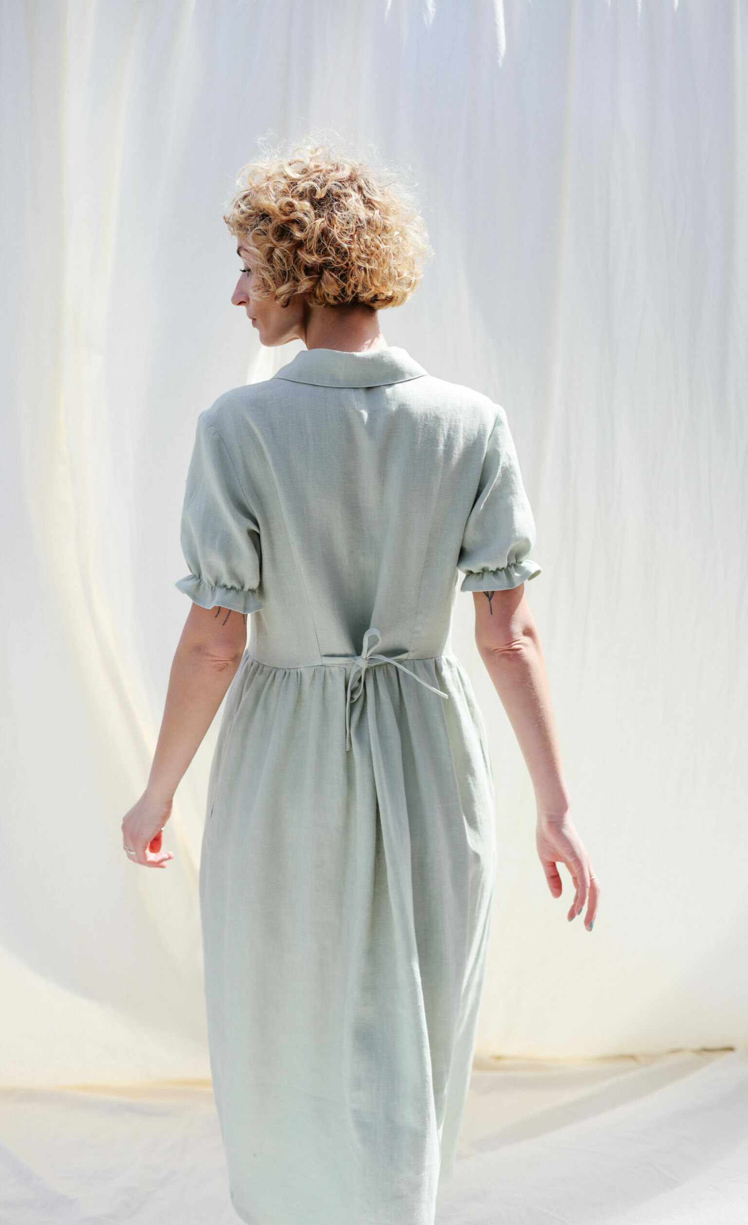 Linen button through dress MAY – OffOn