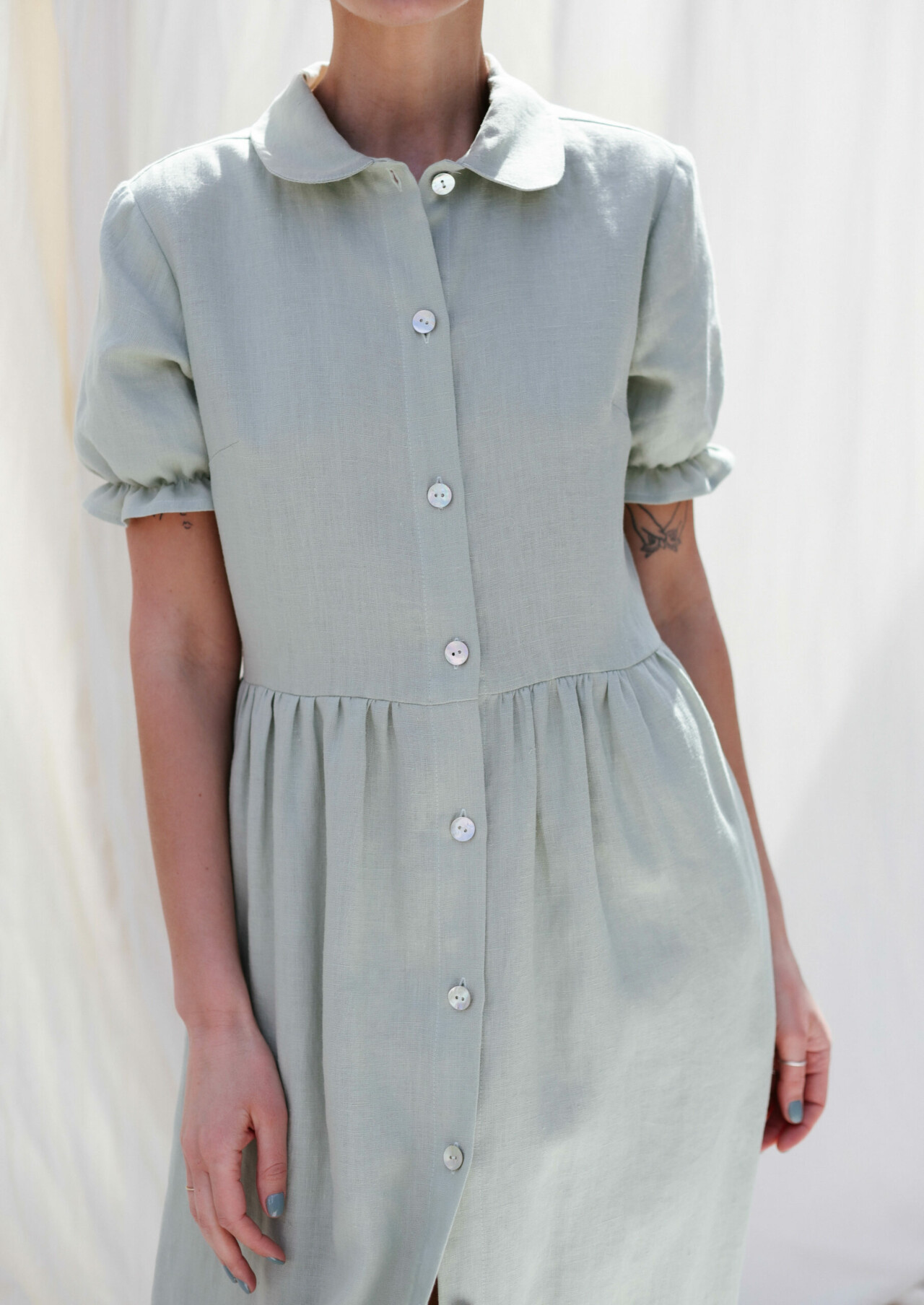 Linen button through dress MAY – OffOn
