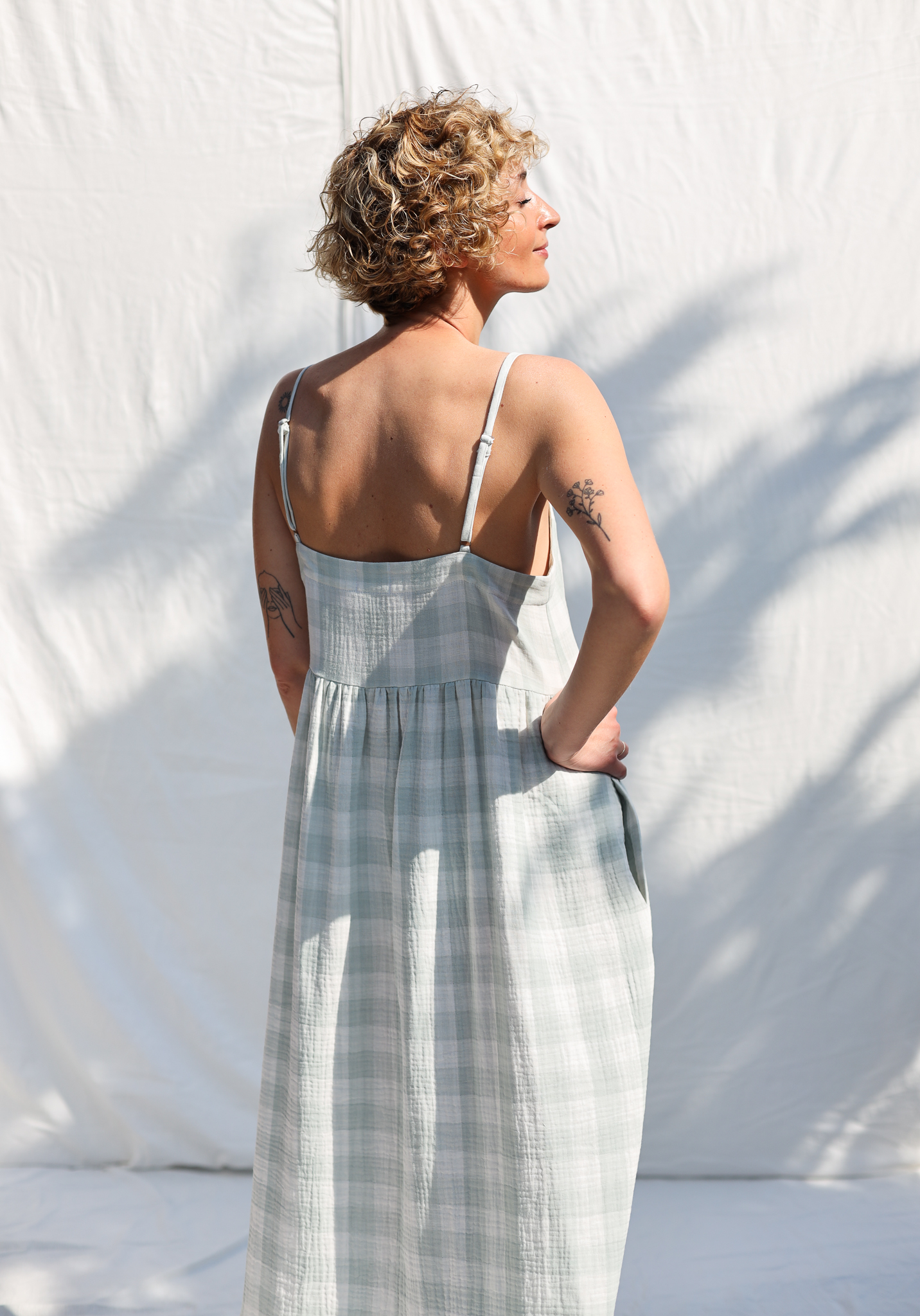 Double gauze cotton sleeveless summer sundress ELOISE – OffOn