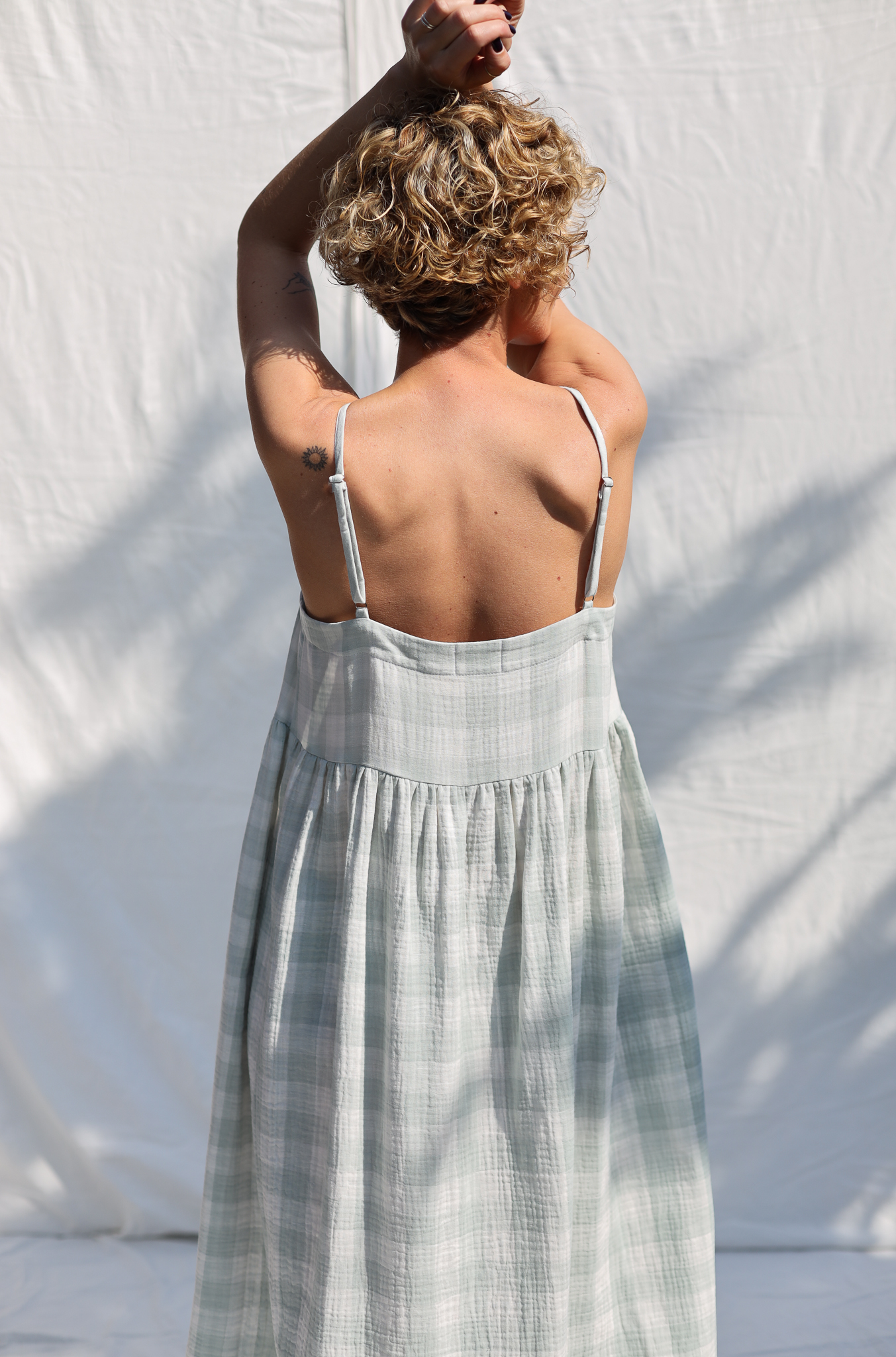 Double gauze cotton sleeveless summer sundress ELOISE – OffOn